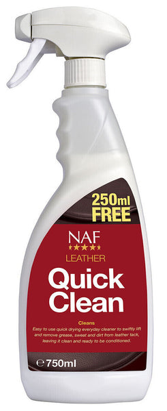 NAF Quick Clean Leather Tack Cleaner Spray Removes Grease & Dirt Fast ...